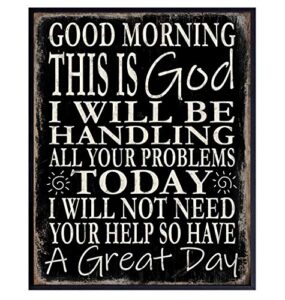 god wall decor picture – faith wall decor – religious gifts for men, women – catholic gifts for men – funny christian wall art – church decorations – grateful wall art – inspirational wall decor sign