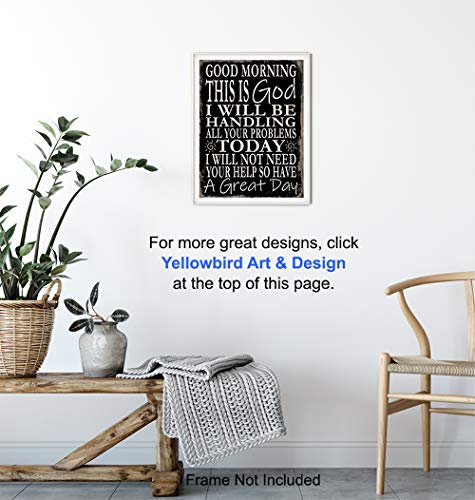 God Wall Decor Picture - Faith Wall Decor - Religious Gifts for Men, Women - Catholic Gifts for Men - Funny Christian Wall Art - Church Decorations - Grateful Wall Art - Inspirational Wall Decor Sign