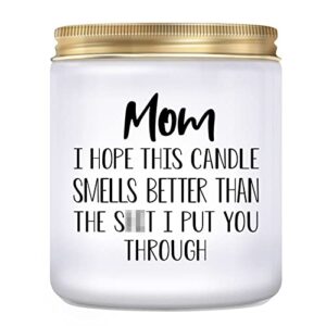 gifts for mom from daughter, son- mom gifts, funny birthday gifts for mom, mothers day & christmas day gifts for mom, lavender candles(7oz)