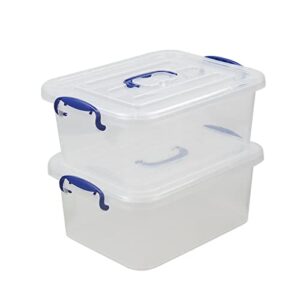 vcansay 8 l clear plastic storage box with handles, 2 packs