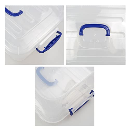 Vcansay 8 L Clear Plastic Storage Box with Handles, 2 Packs