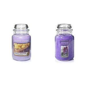 yankee candle 1073481ez large jar candle lemon lavender & large jar candle lilac blossoms