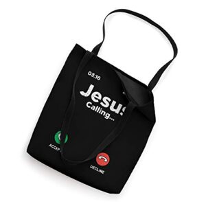 Jesus Calling God Christ Faith Religious Christian Gift Tote Bag