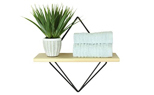 Essential Home Design Floating Geometric Shelves Set of 2, Hanging Floating Display for Bathroom, Nursery, Bedroom, Office, Living Room