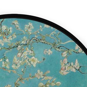 Round Area Rug 3 Ft, Van Gogh Branches of Almond Tree in Blossom Non-Slip Rugs for Bedroom Living Room Home Decor 36"