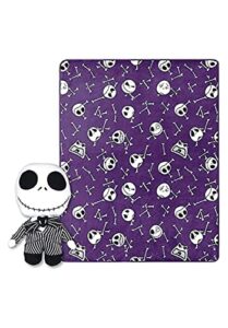 northwest character hugger pillow & silk touch throw blanket set, 40″ x 50″, nightmare before christmas – nightmare friends