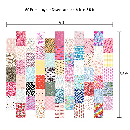 ZJNB 60 PCS Preppy Wall Collage Kit Aesthetic Pictures, Preppy Room Decor, Photo Wall, Aesthetic Posters, Preppy Wall Art Print for Teen Girls, Trendy Small Posters for Dorm, Collage Kit