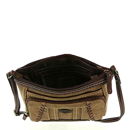 b.o.c. Oakley Zip Compartment Crossbody Saddle/Chocolate One Size