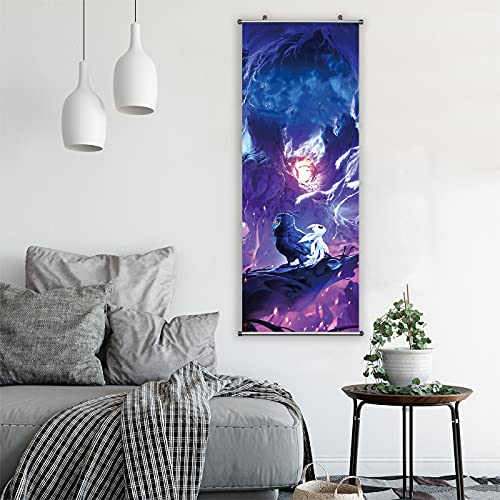 Anime Scroll Poster - Fabric Prints 100 cm x 40 cm | Premium and Artistic Anime Theme Gift | Japanese Game Hanging Wall Art Room Decor