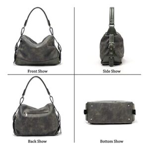 Women Hobo bags for Women Leather Purse Shoulder Handbags Crossbody Bag Grey Green XL