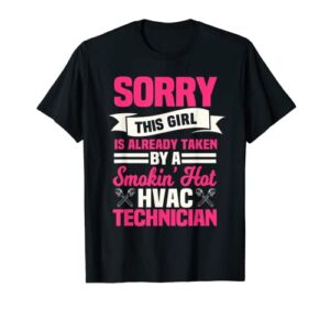 hvac technician wife mechanic service hvacr tech installer t-shirt