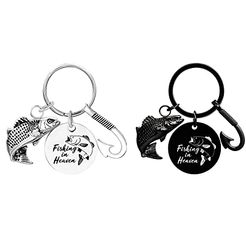 Fishing in Heaven Cremation Urn Keychain Fish Memory Key Tag -Fish Urn Memorial Keychain-Ashes Keychain Cremation Jewelry (Customize your fish)