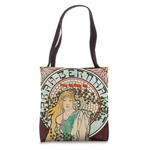 renaissance theater sarah bernhardt paris alphonse mucha tote bag