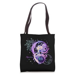 star sign zodiac aquarius tote bag