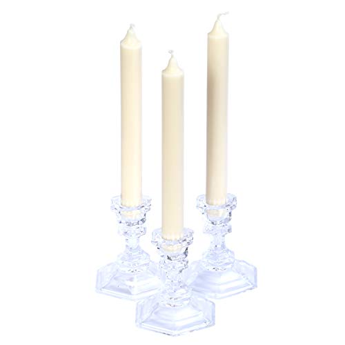 Tall 8-inch White Taper Dinner Natural Candles, Clean Burning, Smokeless (20 Count)