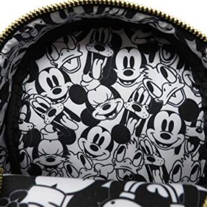 Loungefly Disney The Fab 5 Mickey Minnie Allover Print Double Strap Shoulder Bag Purse