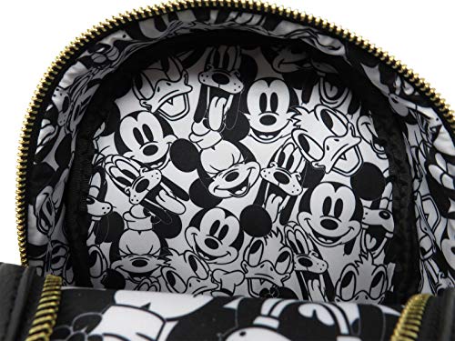 Loungefly Disney The Fab 5 Mickey Minnie Allover Print Double Strap Shoulder Bag Purse