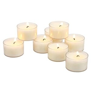 stonebriar 192 pack unscented 6 to 7 hour extended burn time clear cup tea light candles