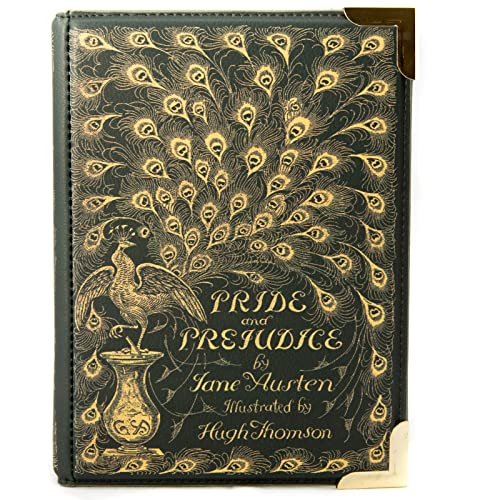 Well Read Pride and Prejudice by Jane Austen Green Large Book Themed Purse for Literary Lovers - Ideal Literary Gift for Book Club, Readers, Authors & Bookworms - Handbag & Crossbody Bag