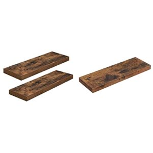 vasagle wall shelf set of 2, vintage floating shelf 23.6 inch, hanging shelves wall mounted,rustic brown & wall shelf, vintage floating shelf 23.6 inch, hanging shelves wall mounted, rustic brown