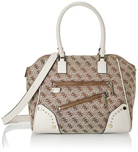 guess frankie uptown satchel, brown logo