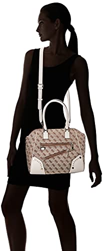 GUESS Frankie Uptown Satchel, Brown Logo