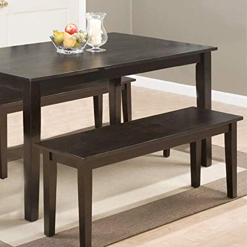 Modern 45 Inch Dining Table Set Solid Wood Kitchen Table with Two Benchs Dining Room Table Set for Small Spaces Table Home Furniture Rectangular