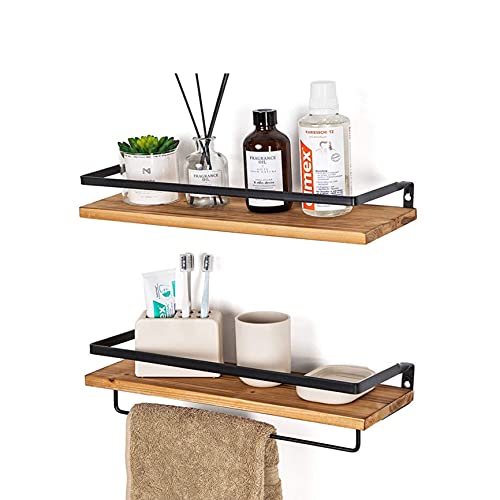 Aeumruch Floating Shelves Wall Mounted Storage Shelves for Kitchen, Bathroom, Set of 2