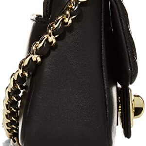 Karl Lagerfeld Paris womens Agyness Quilted Flap Crossbody, Blk/Gold, One Size US