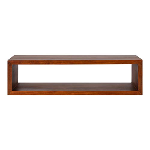 Kate and Laurel Holt Modern Floating Wood Wall Shelf, 30 x 8, Walnut Brown, Chic Rectangular Floating Wood Console for Wall