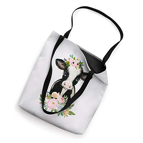 Cow With Flower Crown Tote Bag