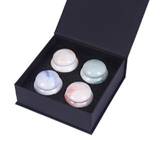 youdear memorials marble style small urns for human ashes – 1.6” handicrafted urns – beautiful tiny keepsake urns – mini urns made of ceramic – hold 1.2 cubic inches of ashes (set of 4)