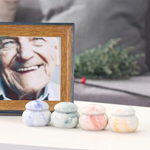 youdear memorials Marble Style Small Urns for Human Ashes - 1.6'' Handicrafted Urns - Beautiful Tiny Keepsake Urns - Mini Urns Made of Ceramic - Hold 1.2 Cubic Inches of Ashes (Set of 4)