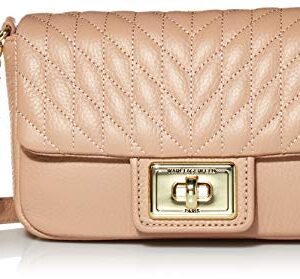 Karl Lagerfeld Paris womens Agyness Quilted Flap Crossbody, Almond, One Size US