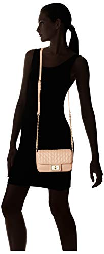 Karl Lagerfeld Paris womens Agyness Quilted Flap Crossbody, Almond, One Size US