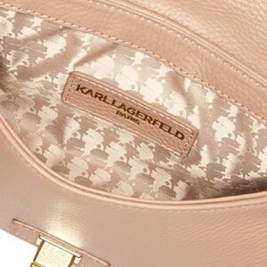 Karl Lagerfeld Paris womens Agyness Quilted Flap Crossbody, Almond, One Size US