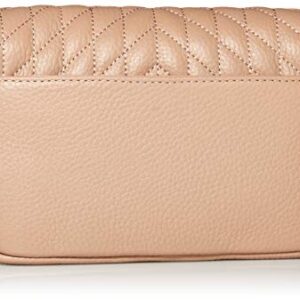 Karl Lagerfeld Paris womens Agyness Quilted Flap Crossbody, Almond, One Size US