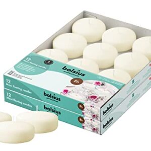 BOLSIUS 3 Inch Ivory Floating Candles - 24 Count Unscented - Premium European Quality - Imbue Breathtaking Ambiance for Romantic Wedding Centerpieces, Decorations, Events, Pool, Holiday, and Parties