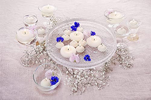 BOLSIUS 3 Inch Ivory Floating Candles - 24 Count Unscented - Premium European Quality - Imbue Breathtaking Ambiance for Romantic Wedding Centerpieces, Decorations, Events, Pool, Holiday, and Parties