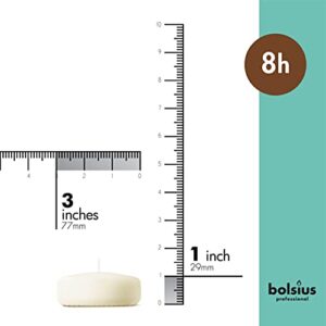 BOLSIUS 3 Inch Ivory Floating Candles - 24 Count Unscented - Premium European Quality - Imbue Breathtaking Ambiance for Romantic Wedding Centerpieces, Decorations, Events, Pool, Holiday, and Parties