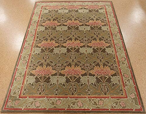 Hand Tufted Persian Traditional Wool Area Rugs by Allen Home | Durable | 100% Wool | Living Room, Dining Room, Bedroom, and Entryway Area Rugs | 8’ x 10’ | Mariya Green