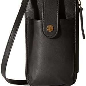 Timberland womens Wallet RFID Leather Crossbody Phone Bag, Black (Cav), One Size US