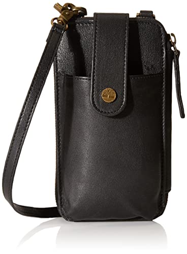 Timberland womens Wallet RFID Leather Crossbody Phone Bag, Black (Cav), One Size US