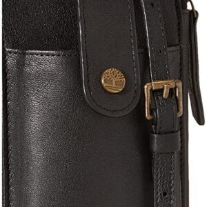 Timberland womens Wallet RFID Leather Crossbody Phone Bag, Black (Cav), One Size US