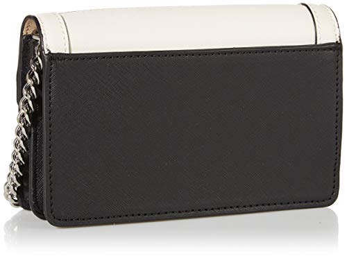 Karl Lagerfeld Paris womens Maybelle Flap Crossbody Cross Body, Wht/Black, One Size US