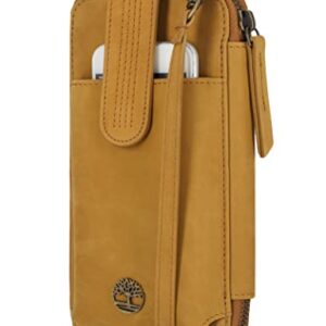 Timberland womens Wallet RFID Leather Crossbody Phone Bag, Wheat (Nubuck), One Size US