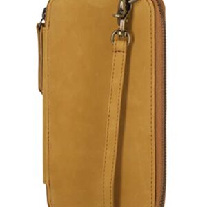 Timberland womens Wallet RFID Leather Crossbody Phone Bag, Wheat (Nubuck), One Size US