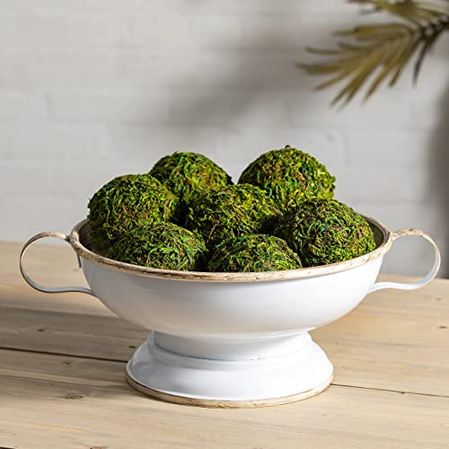 Ka Home Decorative Green Moss Balls Set of 6 - Natural Orbs for Centerpiece, Tray, Bowl or Table Decorations - Artificial Moss Decor Spheres - 3.5 inch Each