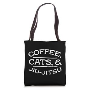 coffee cats jiu jitsu bjj sports brazilian martial arts gift tote bag