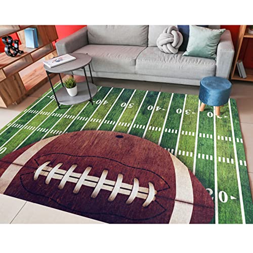 ALAZA Grunge American Football Field Non Slip Area Rug 5' x 7' for Living Dinning Room Bedroom Kitchen Hallway Office Modern Home Decorative